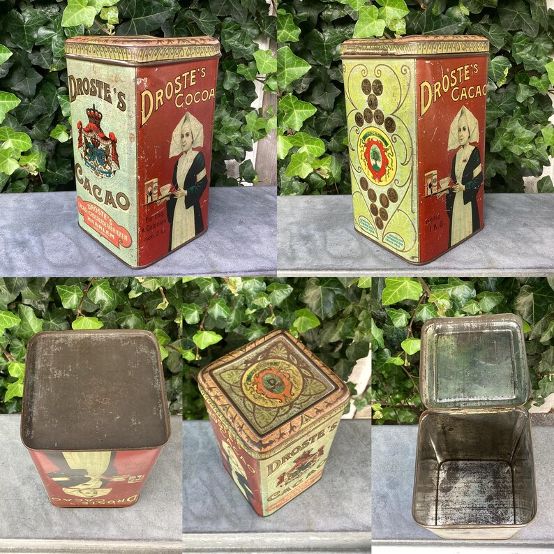 Droste Cocoa Powder Tins From Various Time Periods - Released by the ...