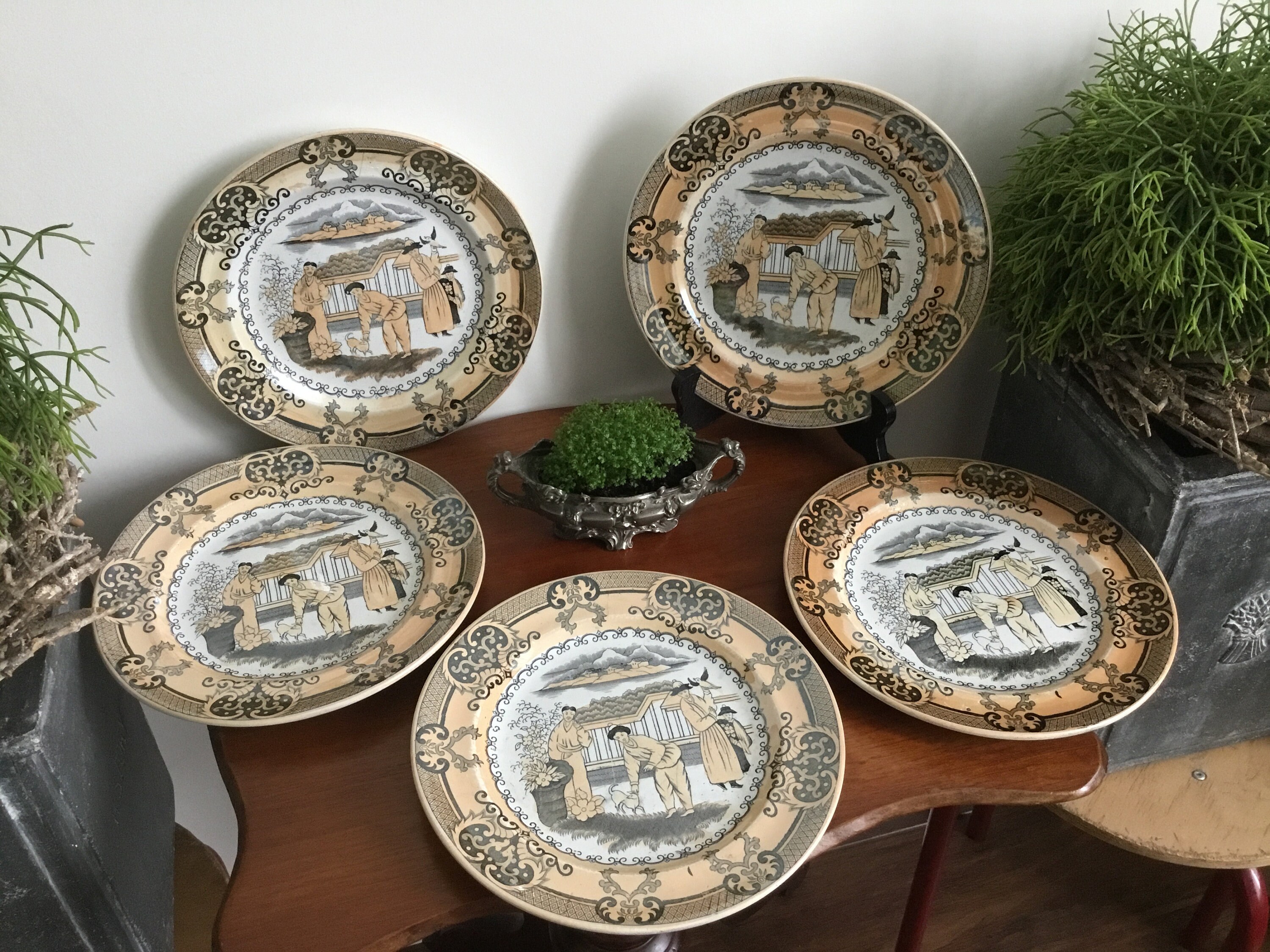 Antique Dinner Plates Made by Petrus Regout With Decor SÄNA in ...