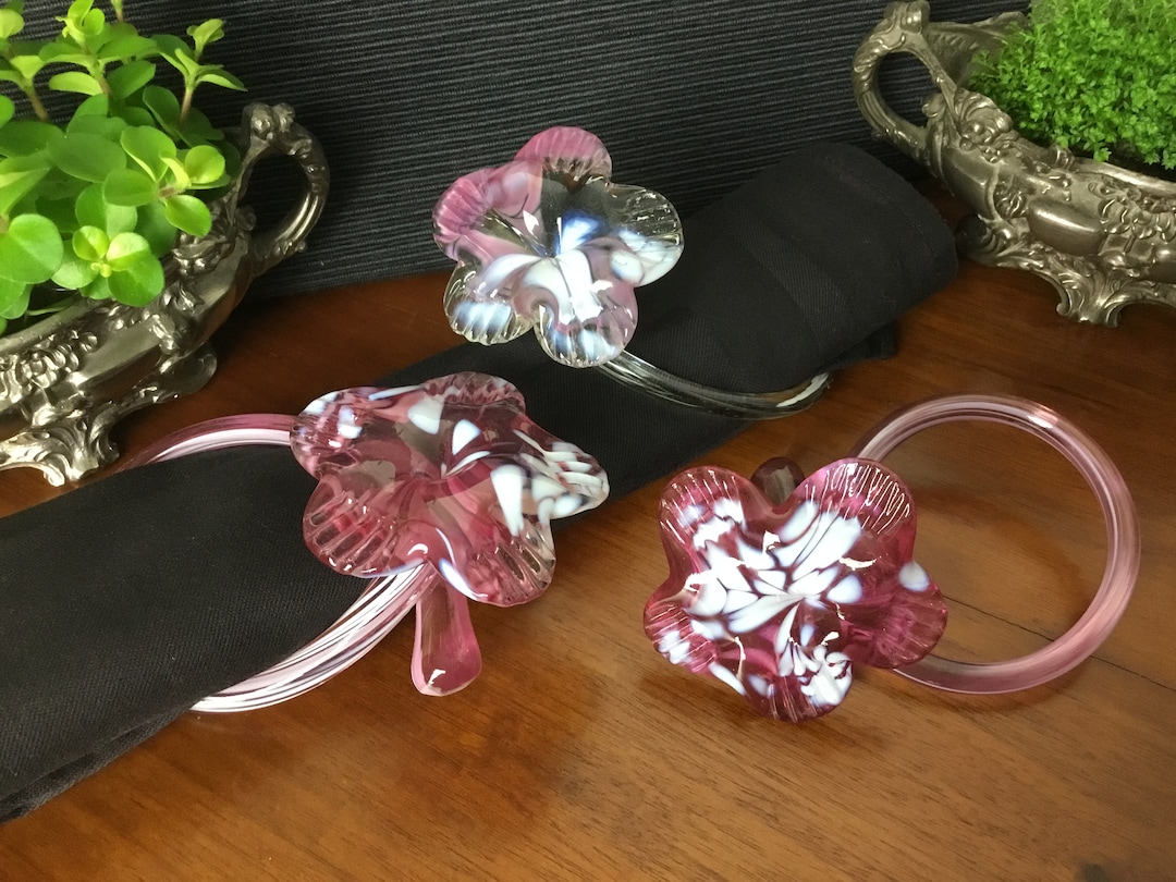 Italian Napkin Rings Set of 6 Mouth Blown Rings Gozo G.l.a.s.s Table ...