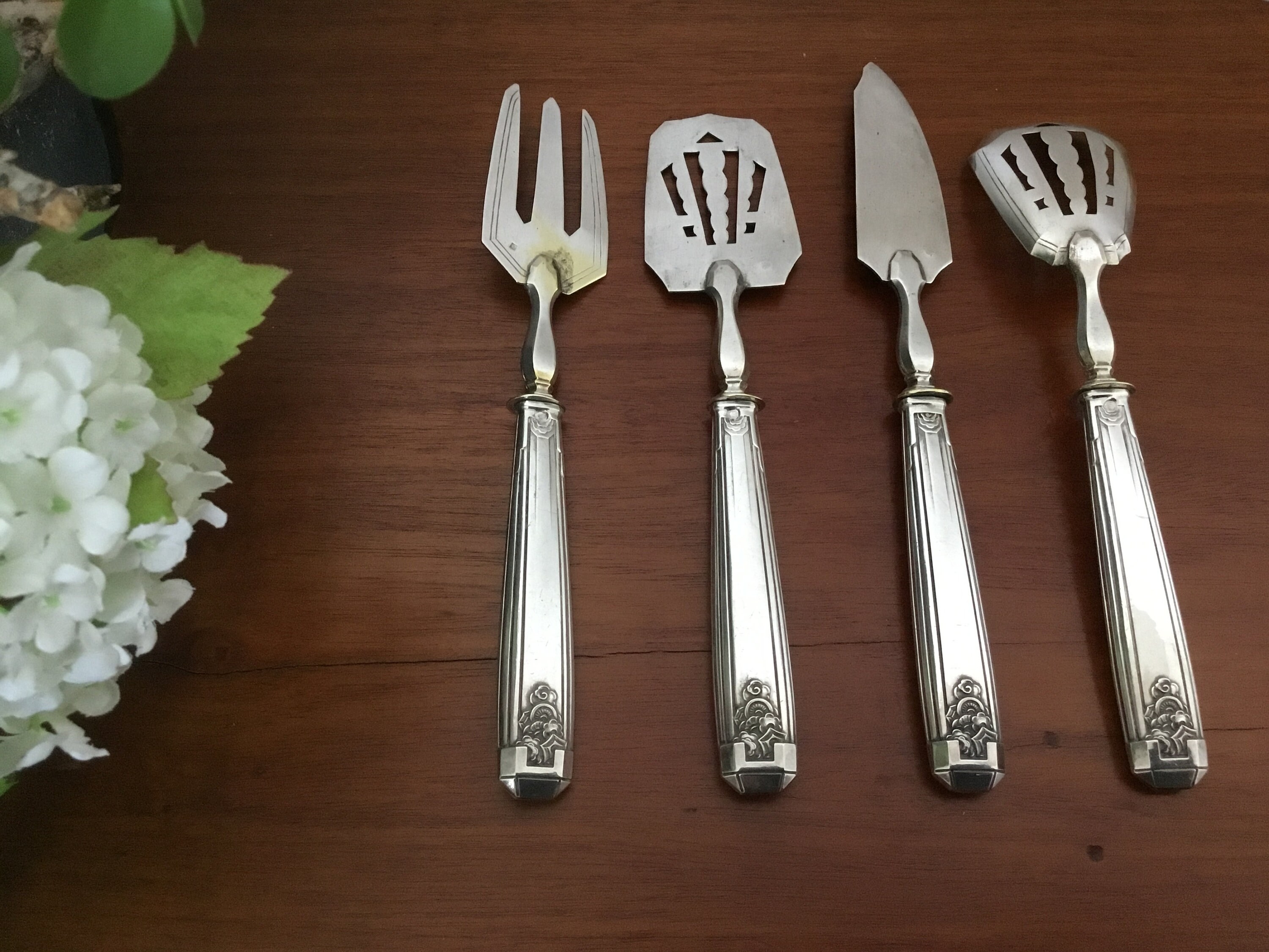 Art Deco Petit Fours / Hors D'oeuvres / Dessert Serveerset - Etsy
