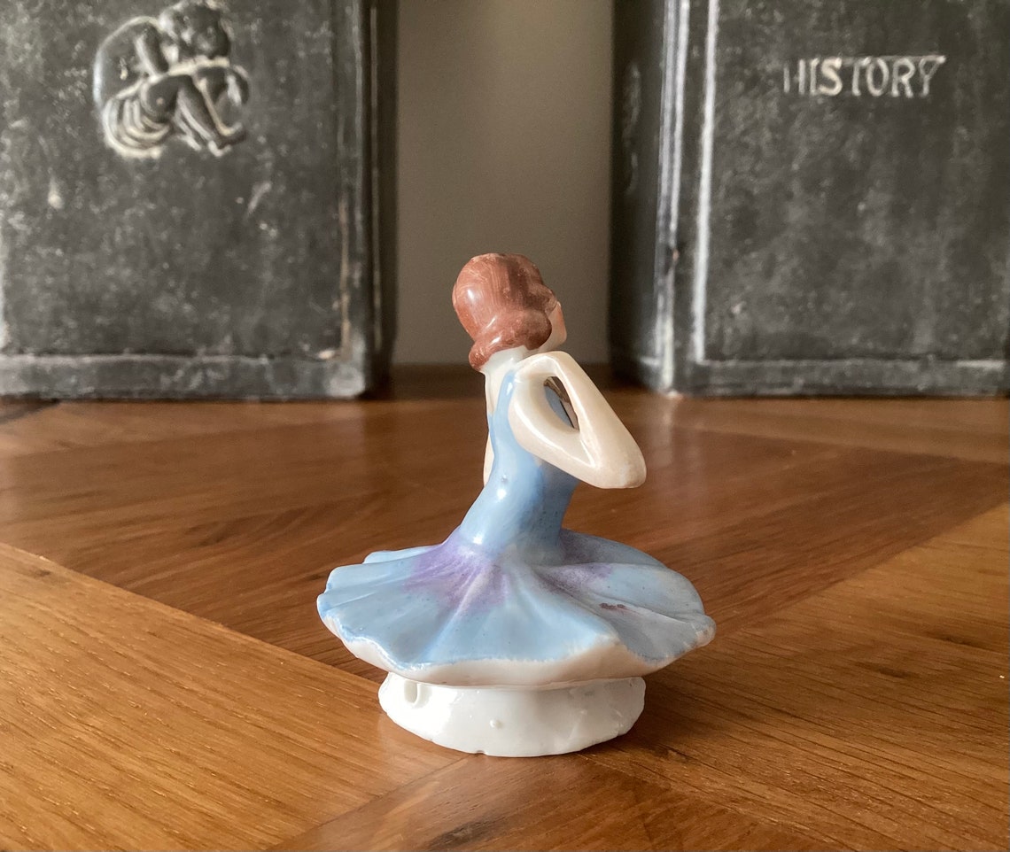 Special Full (halfdoll) - German Porcelain - Seated Ballerina With Blue ...