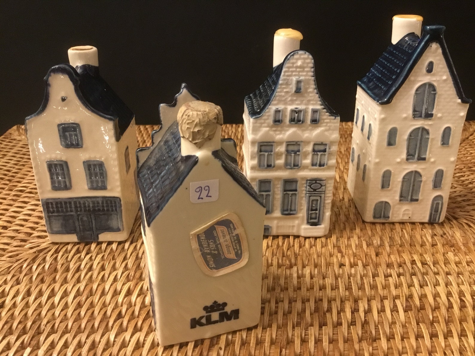 KLM Miniature Houses Delft Blue Hand-painted Dutch Canal House - Etsy