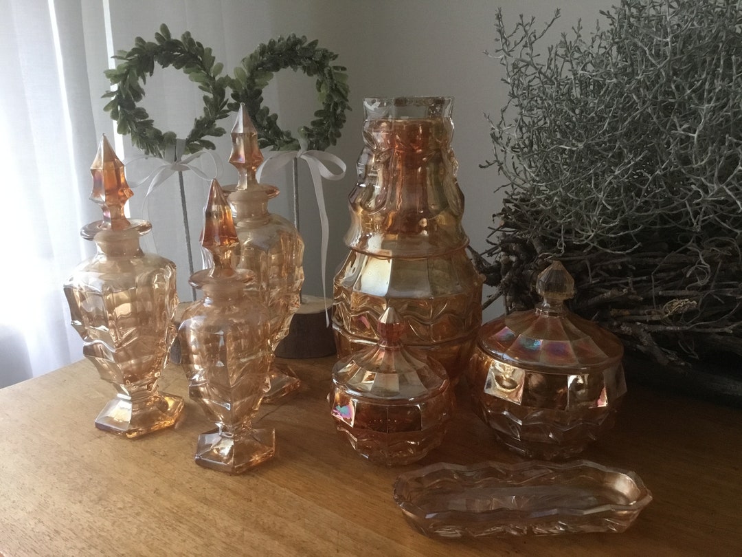 Glass Dressing Table / Dressing Table Set of 8 - Water Carafe With ...