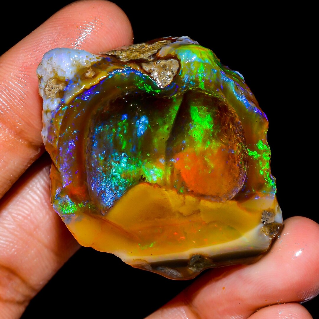 Multi Fire Opal Raw, Oil Opal Raw for Jewlery, Opal Rough, Ethiopian ...