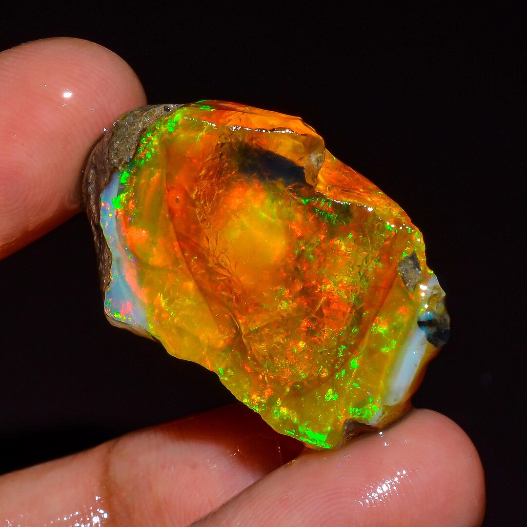 Multi Fire Opal Raw, Oil Opal Raw for Jewlery, Opal Rough, Ethiopian ...