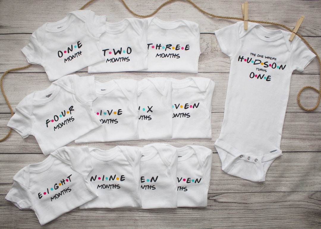 Friends Themed Monthly Milestone Onesies Set of 12 - Etsy