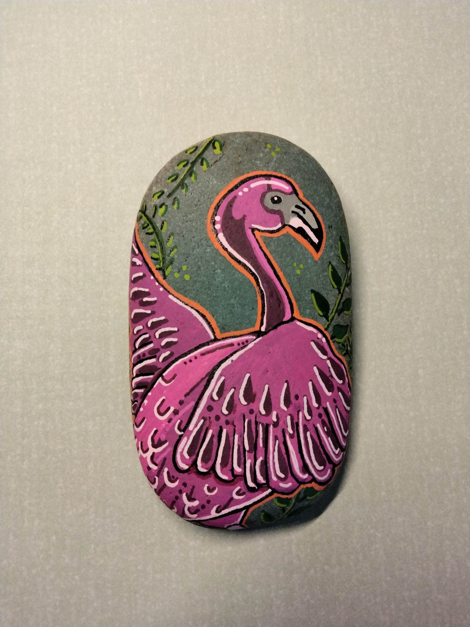 Flamingo Wing Rock Painting - Etsy