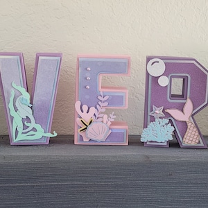 Mermaid Birthday 3D Letters: Under the Sea Party Decor - Etsy