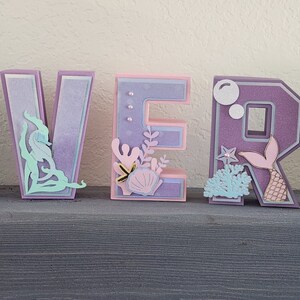 Mermaid Birthday 3D Letters: Under the Sea Party Decor - Etsy