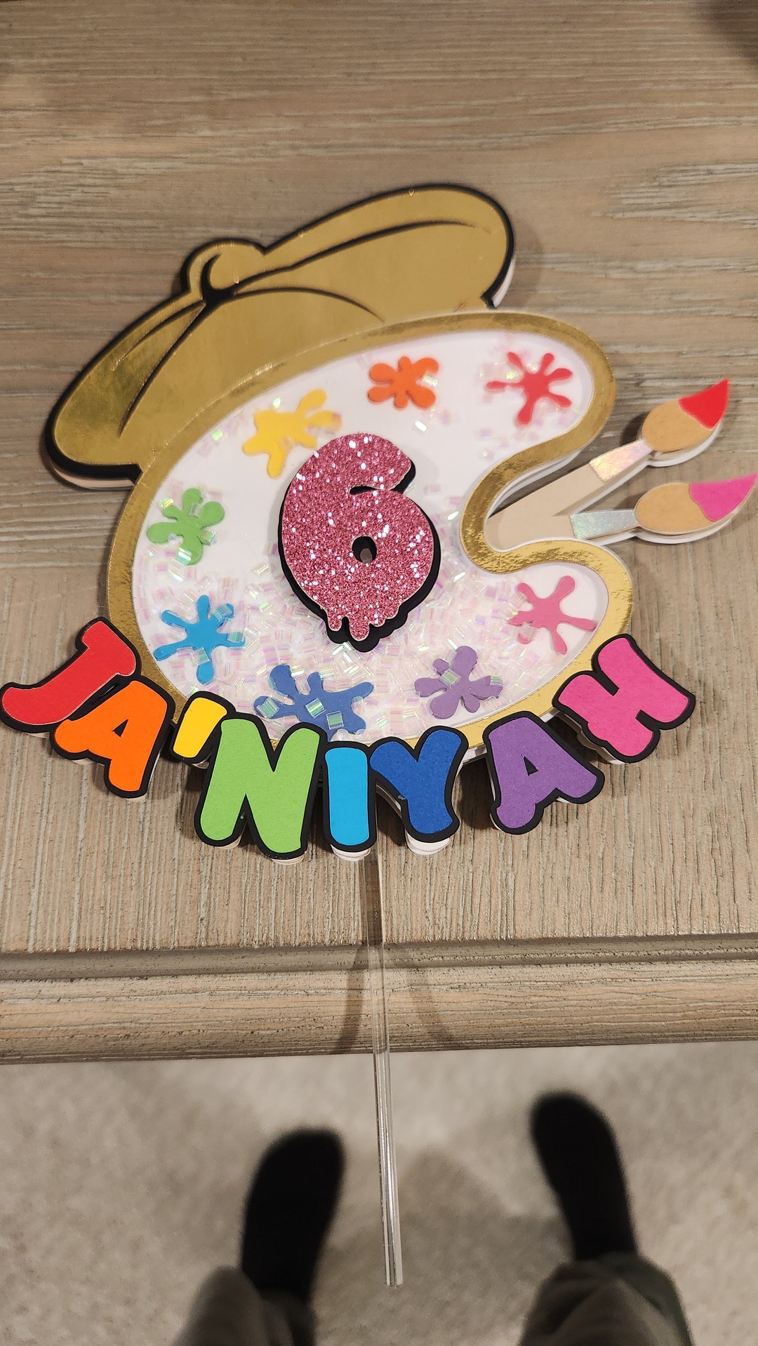 Costume Paint Party Cake Topper, Art Cake Topper, Paint Cake Topper ...