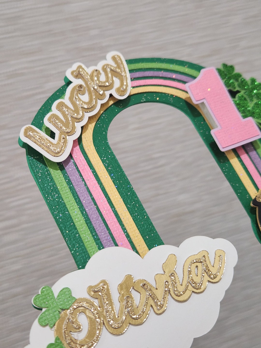 Lucky One First Birthday Cake Topper, St. Patrick's Day Cake Topper ...