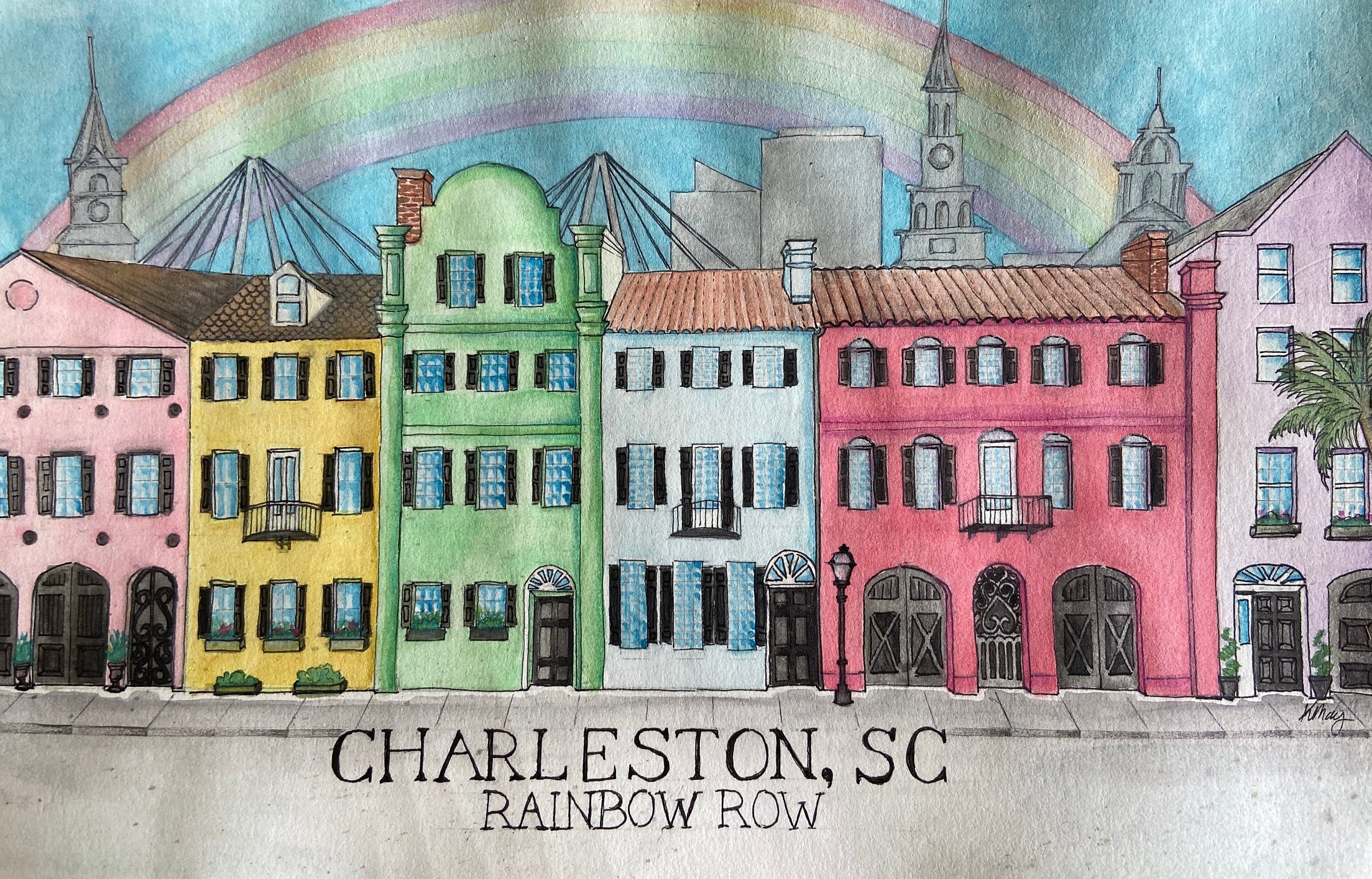 Rainbow Row, Charleston, SC - Etsy