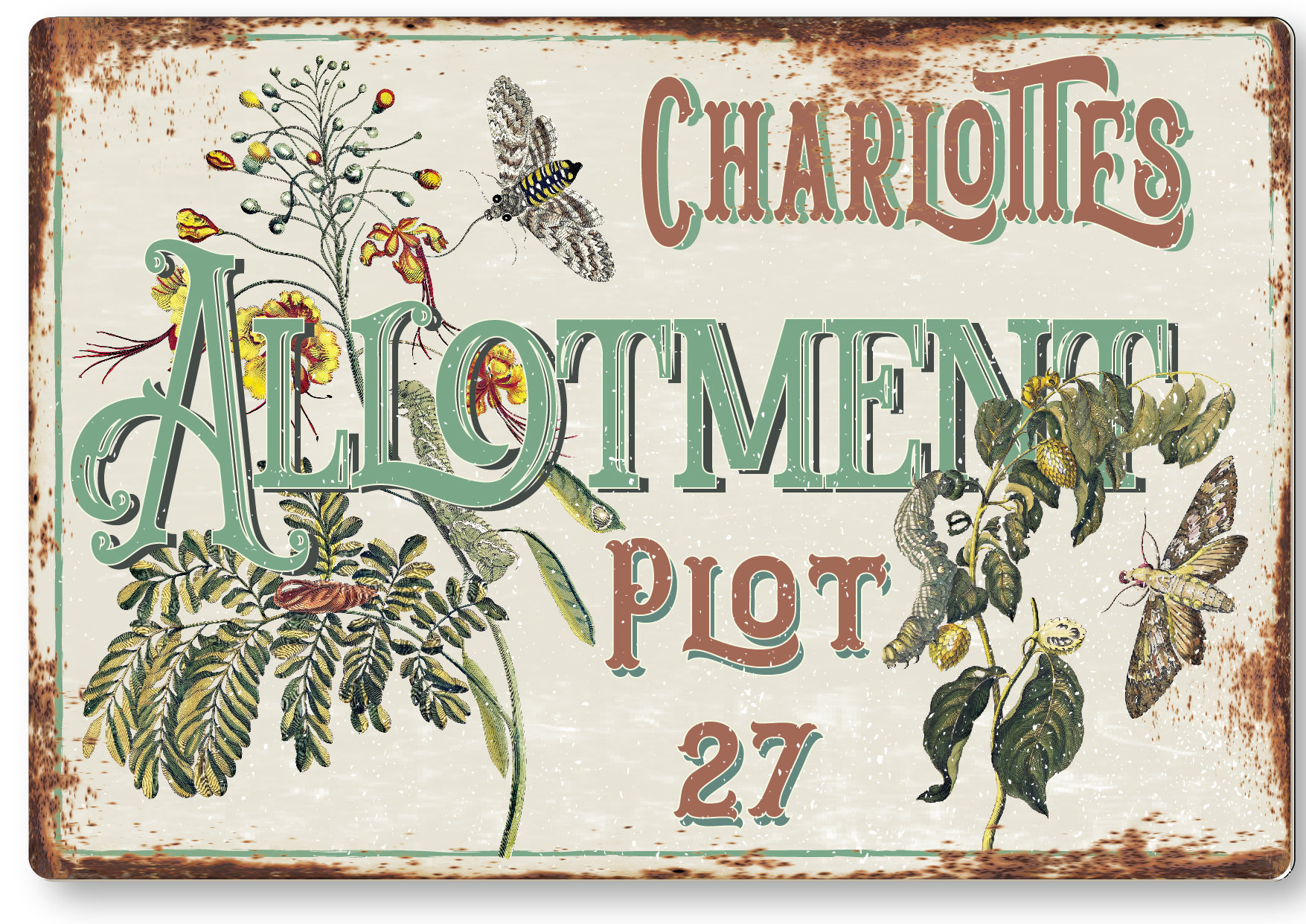 Allotment Sign Vegetable Garden Plot Plaque Personalised Name - Etsy UK