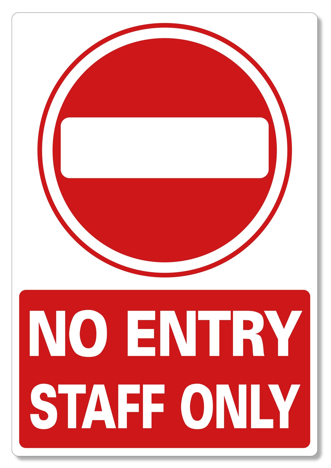 METAL SIGN No Entry Staff Only Red White - Etsy