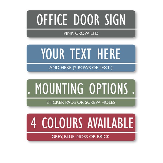 Personalised Metal Door Sign Office Home Business Any Text - Etsy UK