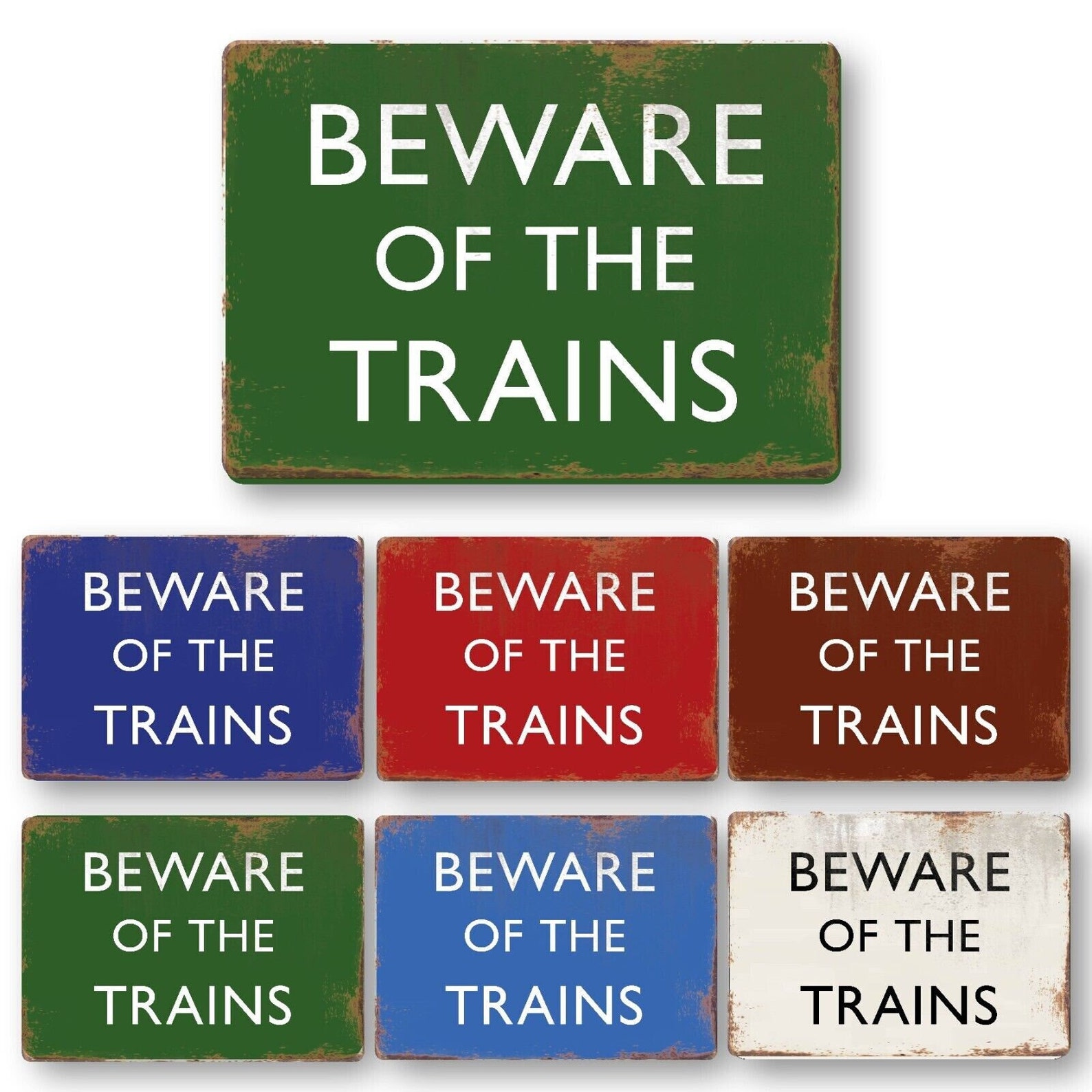 METAL SIGN Railway Sign Beware of the Trains Metal Train Station - Etsy