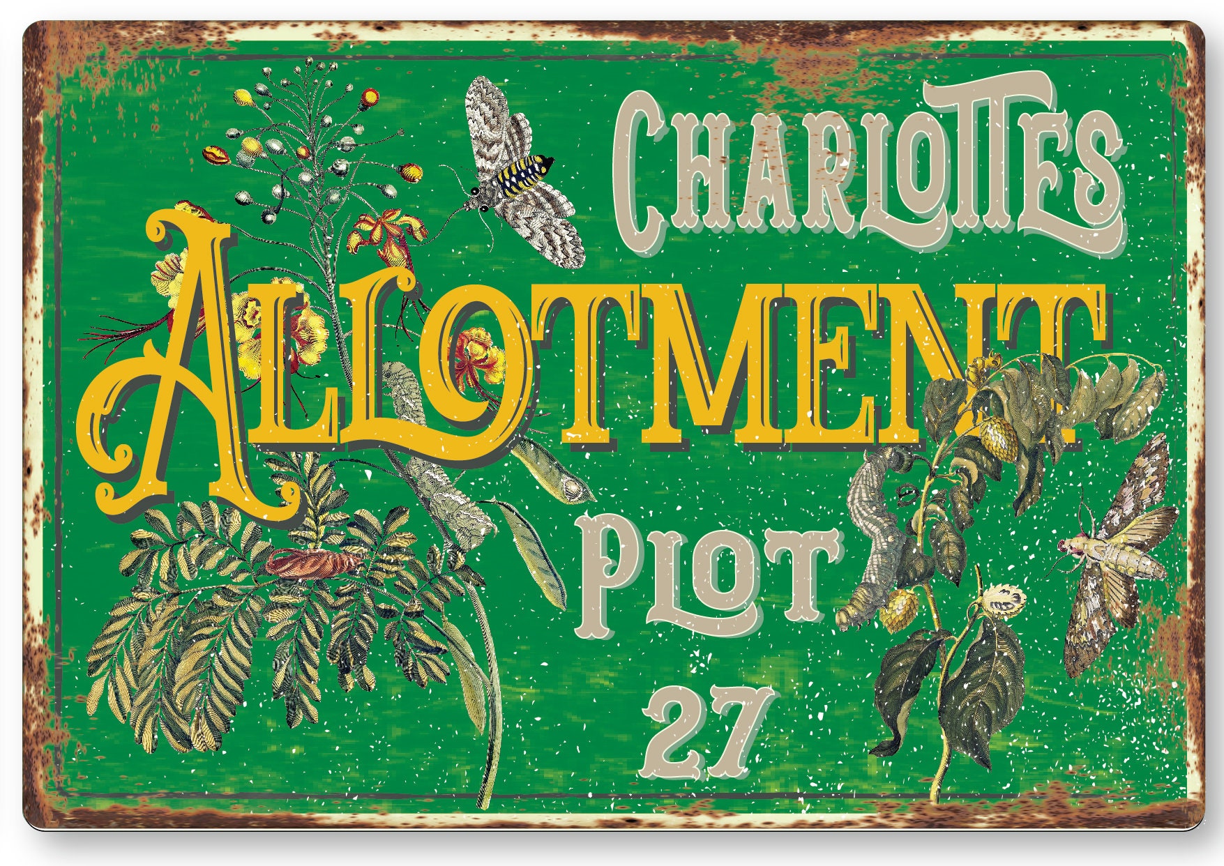Allotment Sign Vegetable Garden Plot Plaque Personalised Name - Etsy UK