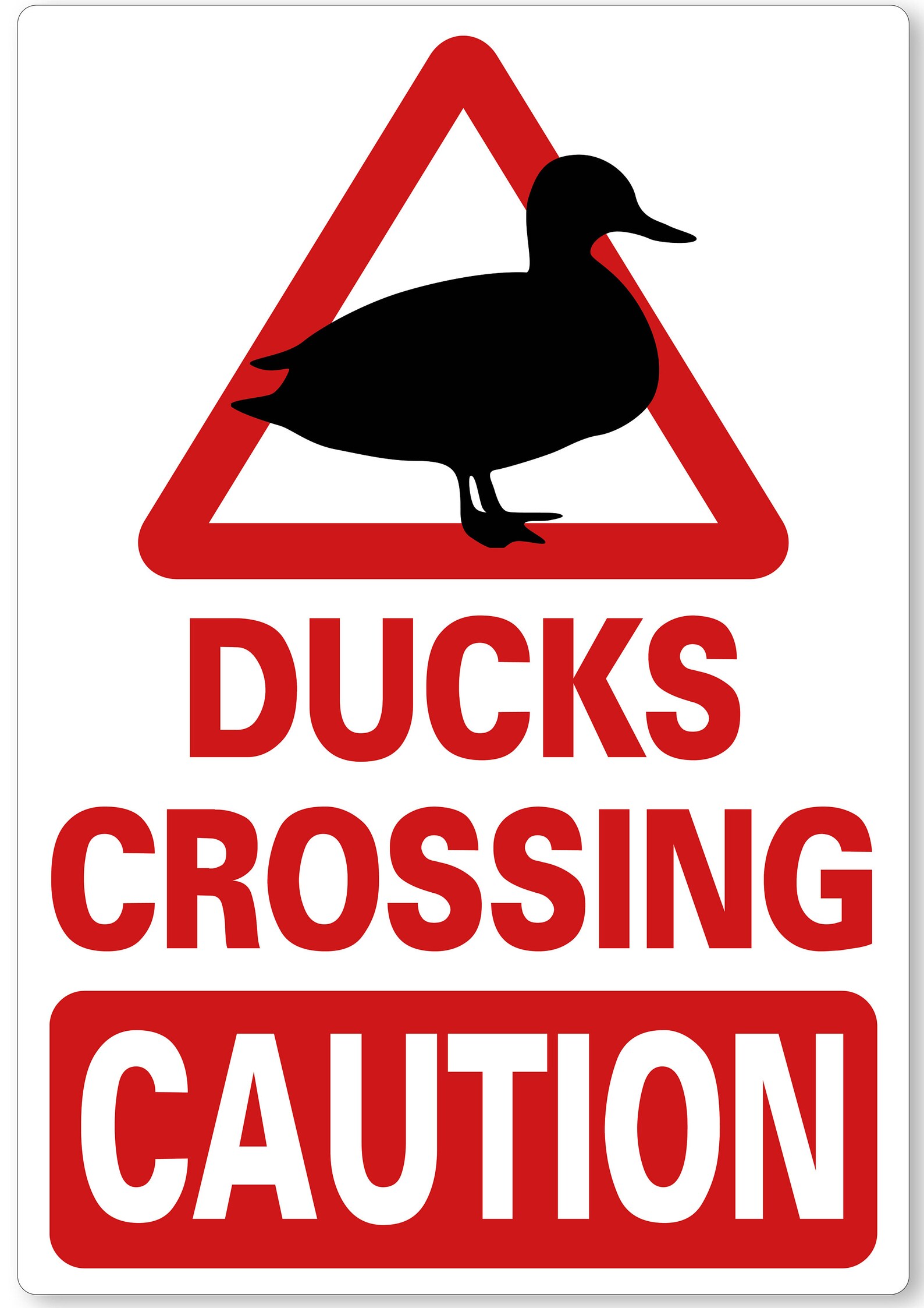 METAL SIGN Ducks Crossing CAUTION Red White Safety - Etsy UK