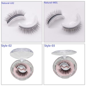 Reusable Self-adhesive Eyelashes Natural Multiple Reversible Glue-free ...