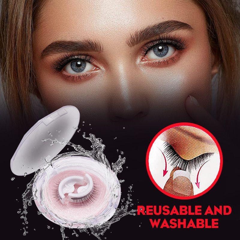 Reusable Self-adhesive Eyelashes Natural Multiple Reversible Glue-free ...
