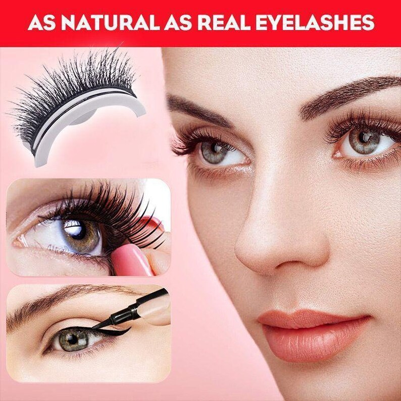 Reusable Self-adhesive Eyelashes Natural Multiple Reversible Glue-free ...