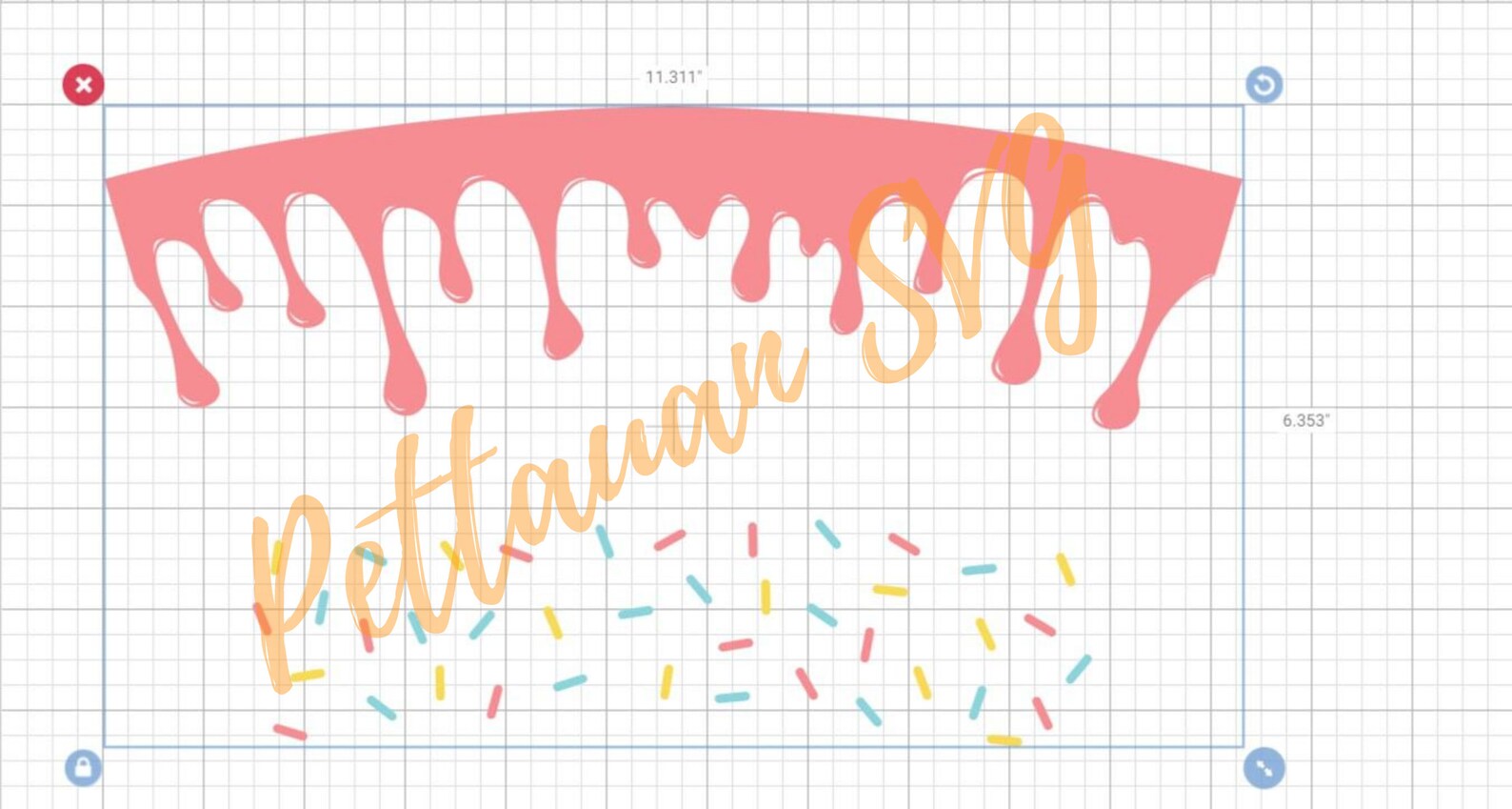 Seamless Full Wrap Donut Drip for Starbucks Strawberry Donut - Etsy