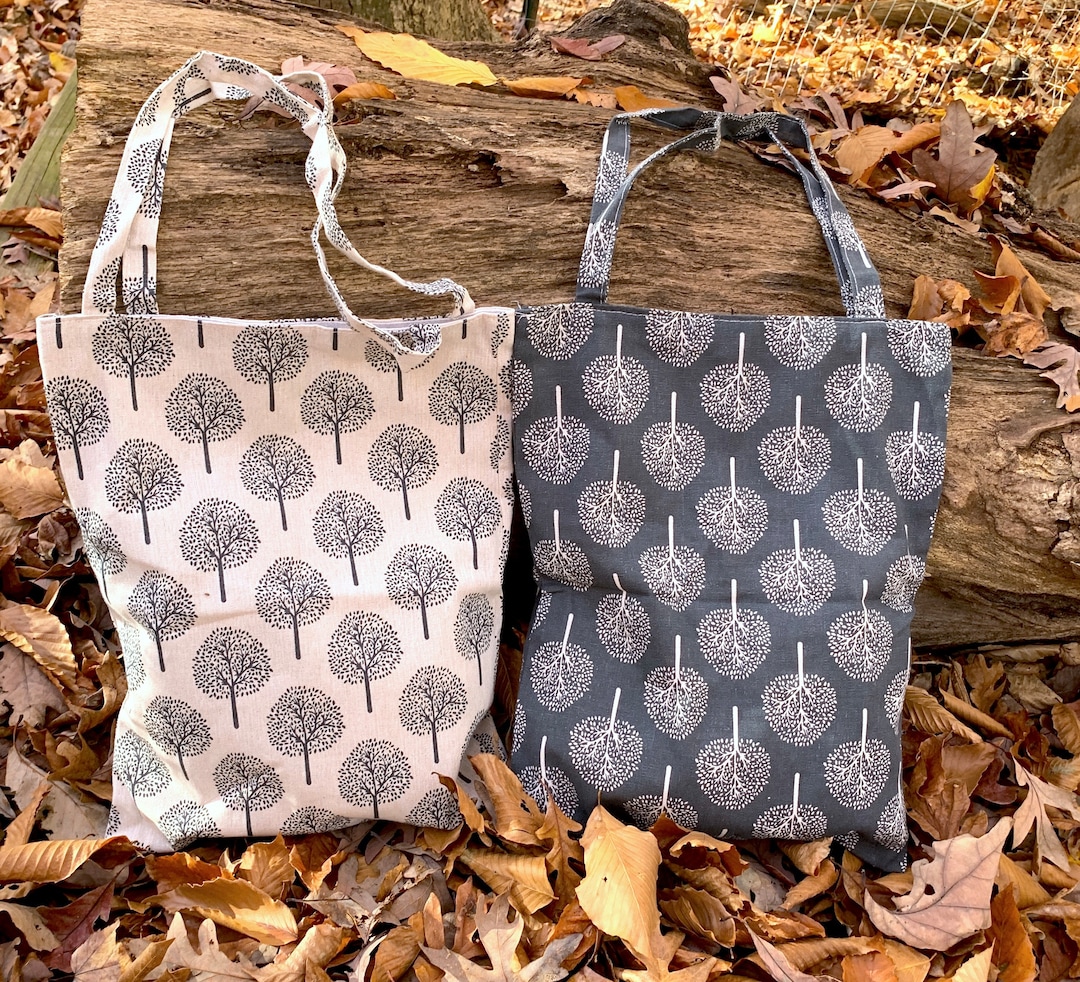 Japanese Tote Bag With Pockets Minimalist, Pattern, Canvas, Tote Bag ...