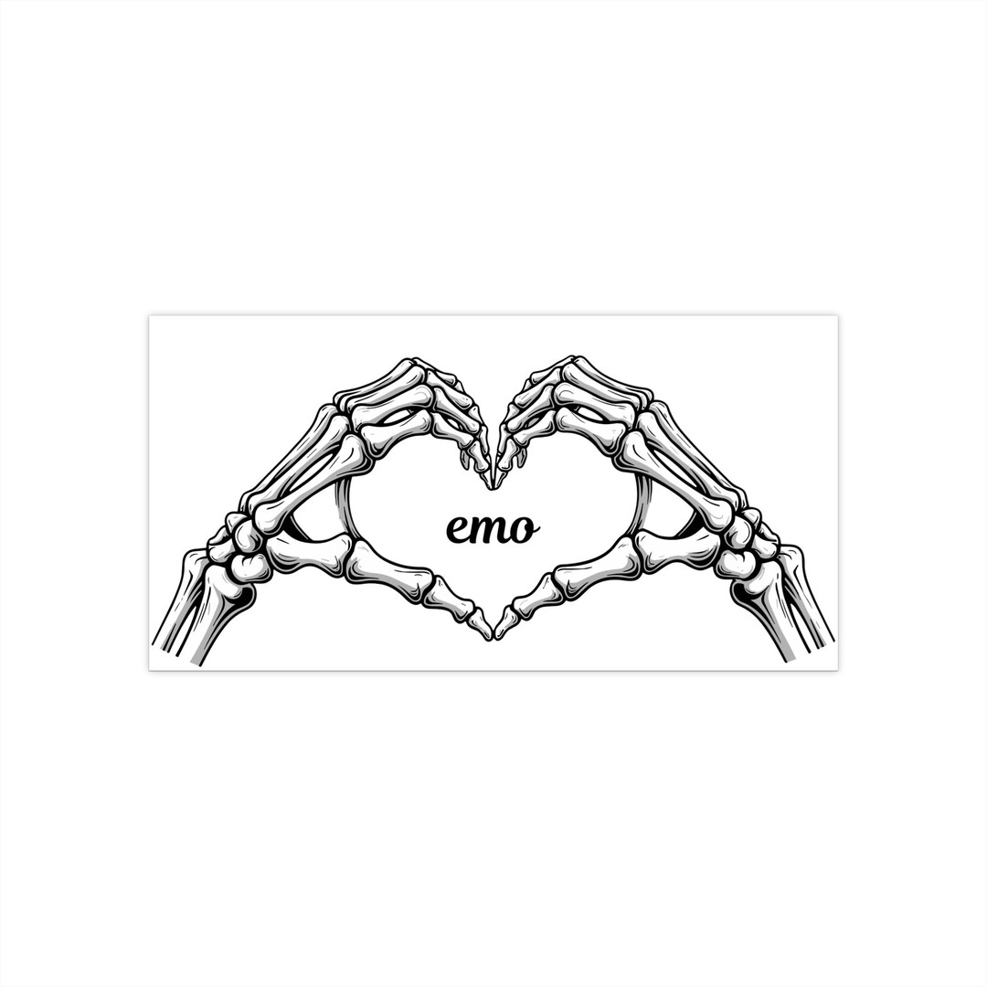 Emo Skeleton Heart Sticker | Alternative Car Decal| Punk Valentines Day ...