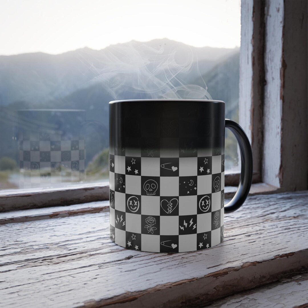 Color Changing! Checkerboard Emo Icons Color Morphing Mug | Heat Reveal ...