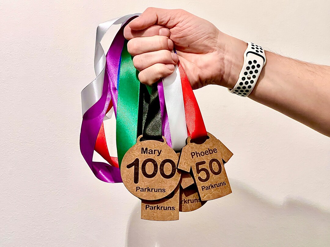 Wooden Park Run Milestone Medal With Colour Coded Ribbon With FREE ...