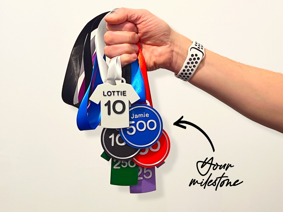 Park Run Milestone Medal With Colour-coded Ribbon, Personalised Name ...
