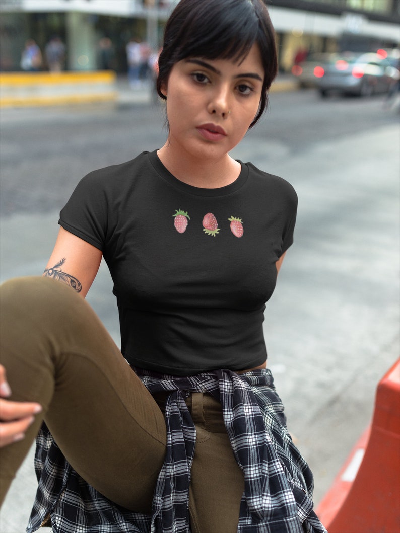 Strawberry Kawaii Aesthetic Crop Top Y2k Top 2000s 90s Vintage