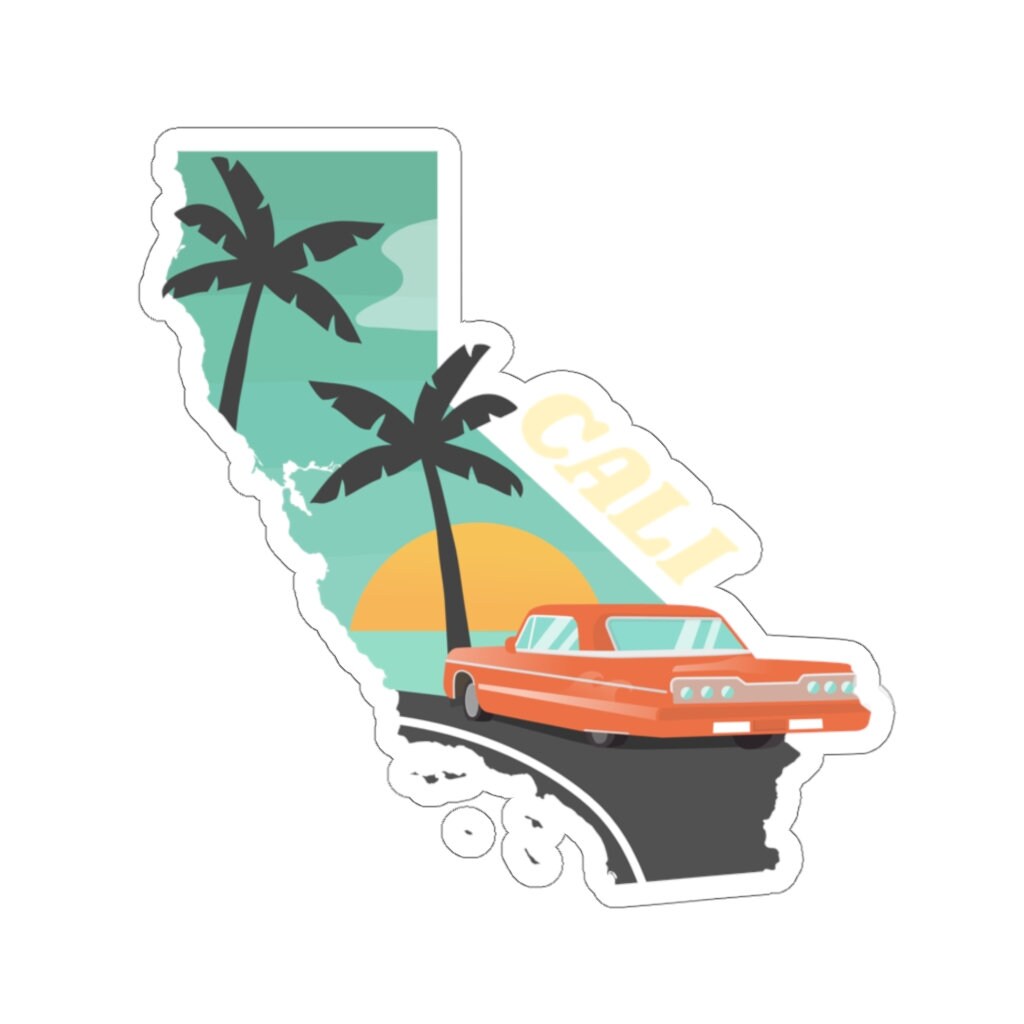 California State Sticker|Cali Vibes|State Map Silhouette|Cali Outline ...