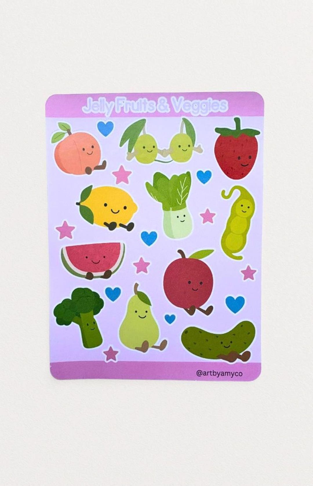 Jelly Fruit and Veggies Sticker Sheet | Jellycat Inspired Stickers ...