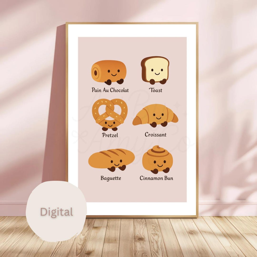 Jellycat Inspired Bread Digital Print | Cute Bakery Wall Art | A4 Toast ...