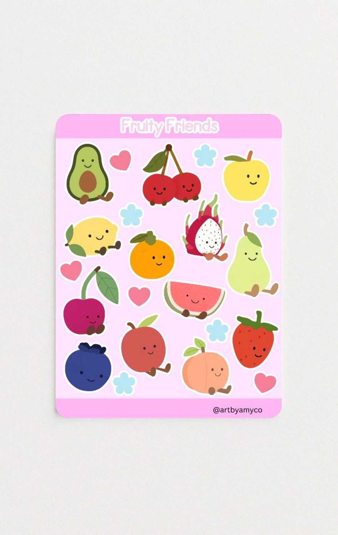 Fruity Friends Sticker Sheet | Jellycat Inspired Cute Food and Fruit ...