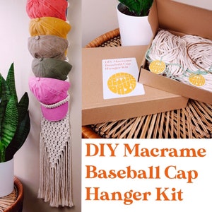 DIY Macrame Baseball Cap Hanger Kit / Do-it-yourself Macrame Kit With ...