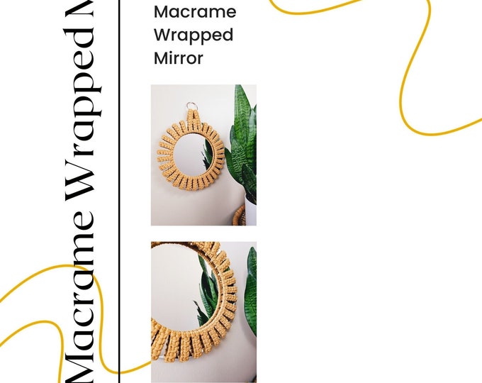 Macrame Wrapped Mirror PDF Pattern Beginner Level / Downloadable ...
