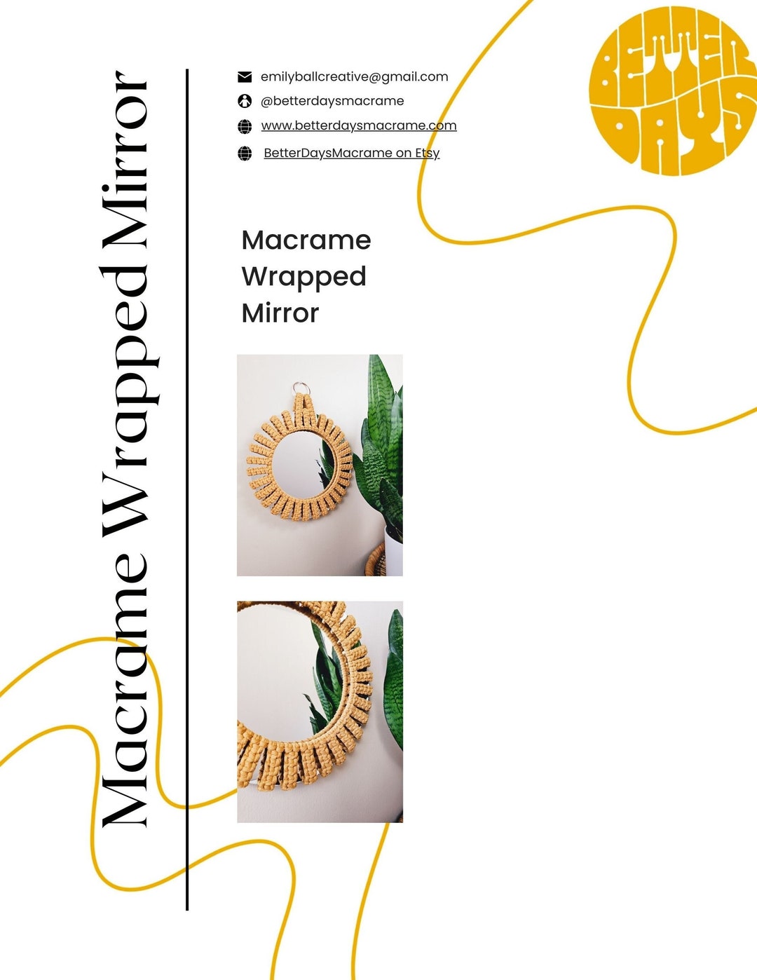 Macrame Wrapped Mirror Digital PDF Pattern Tutorial With Knot Guide - Beginner Level - Etsy
