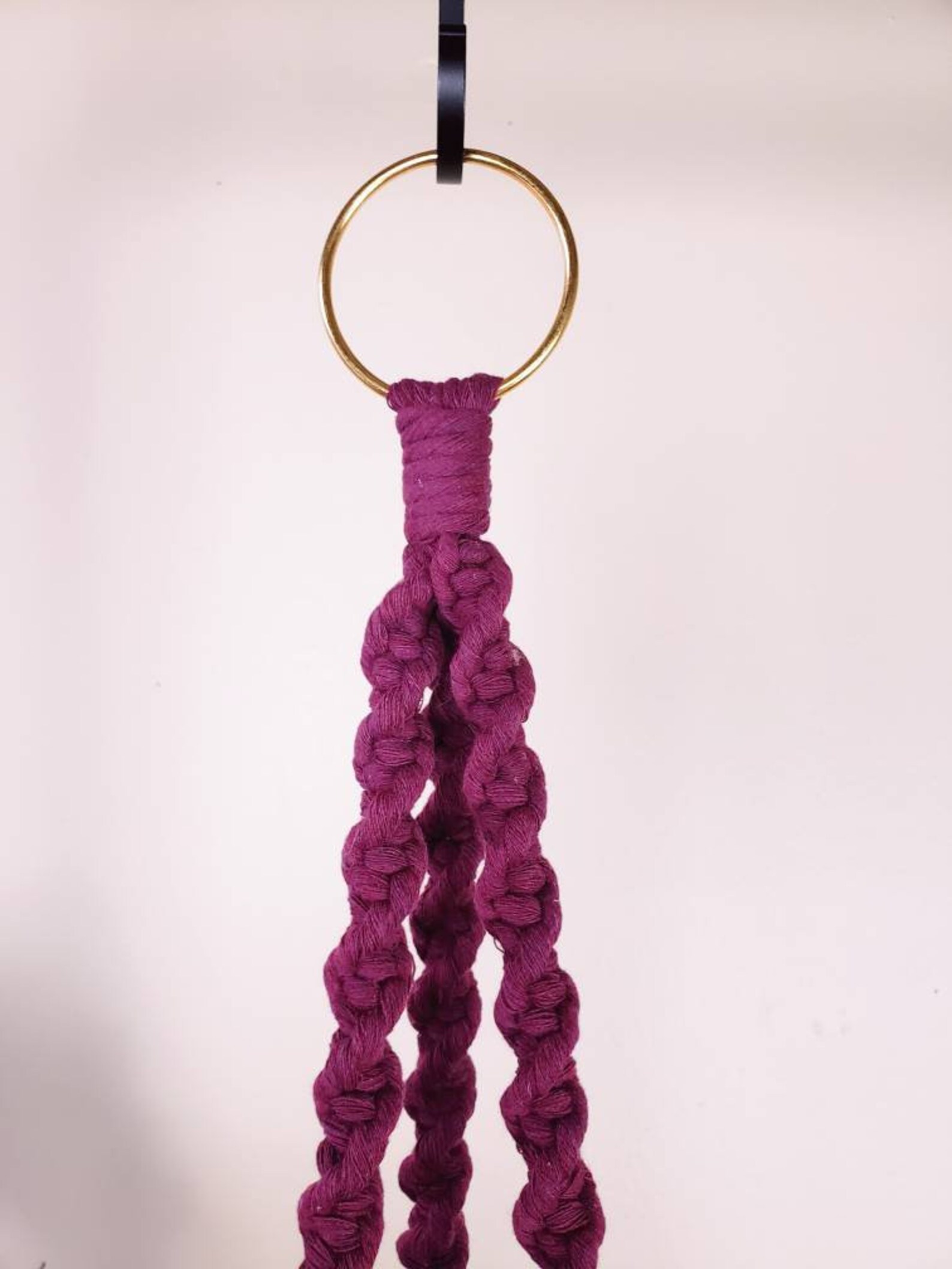 Purple Macrame Basket Plant Hanger - Etsy