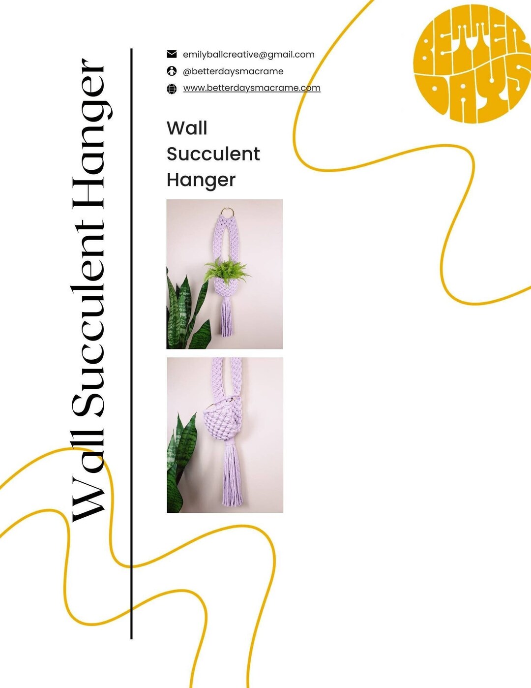 Macrame Succulent Hanger PDF Pattern Intermediate Level / - Etsy