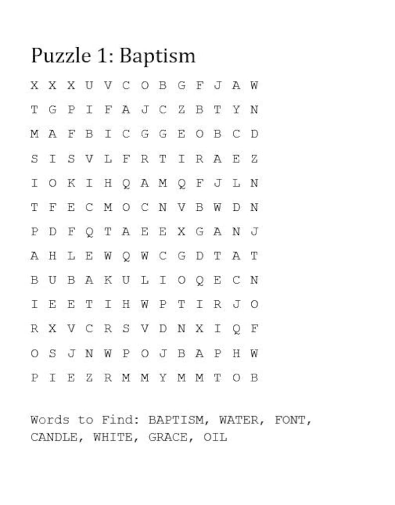 Catholic Symbols and Sacraments Word Search Book for Kids - Etsy