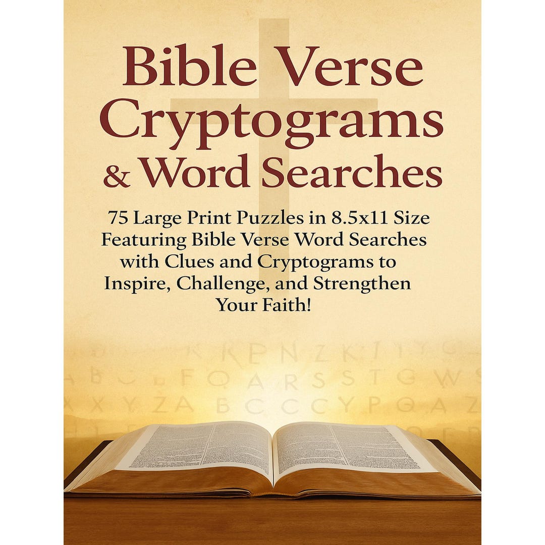 Bible Verse Puzzle Book: 75 Christian Cryptograms & Word Searches - Etsy