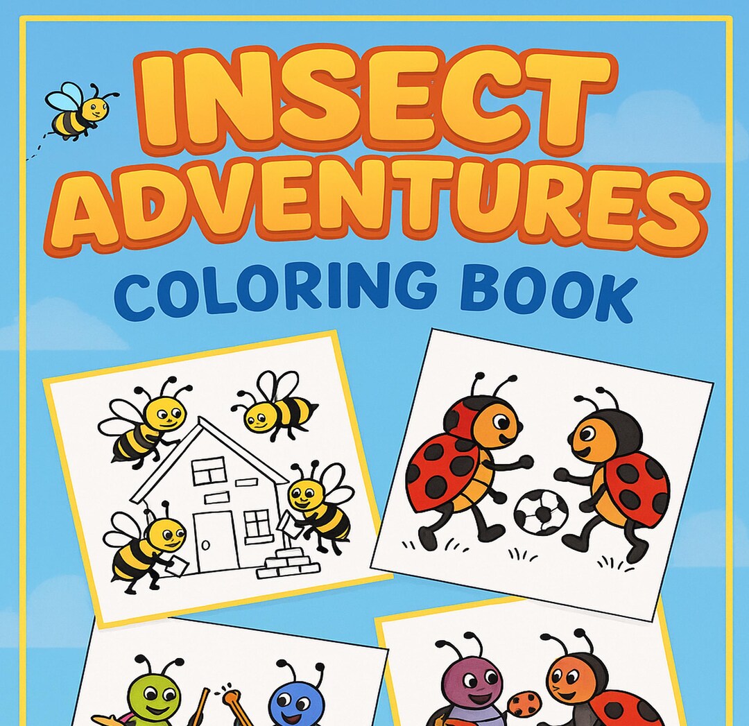 Insect Adventures Coloring Book: Fun Bug Illustrations - Etsy