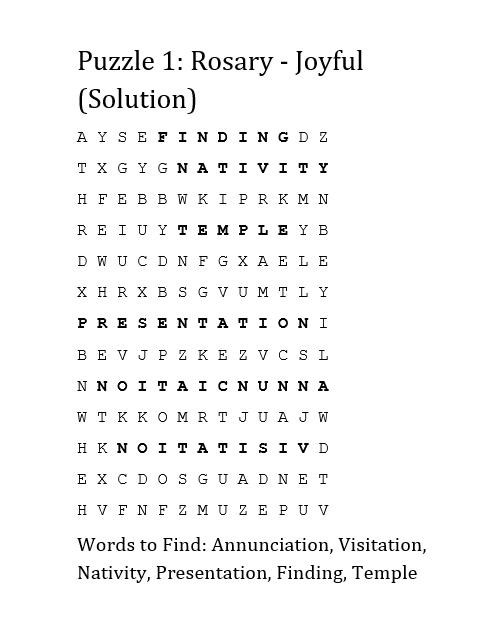 Catholic Rosary & Feast Days Word Search Book for Kids - Etsy