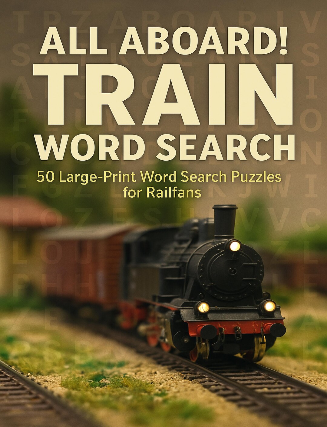 Trains Word Search Book – 50 Large Print Puzzles for Railfans, Train ...