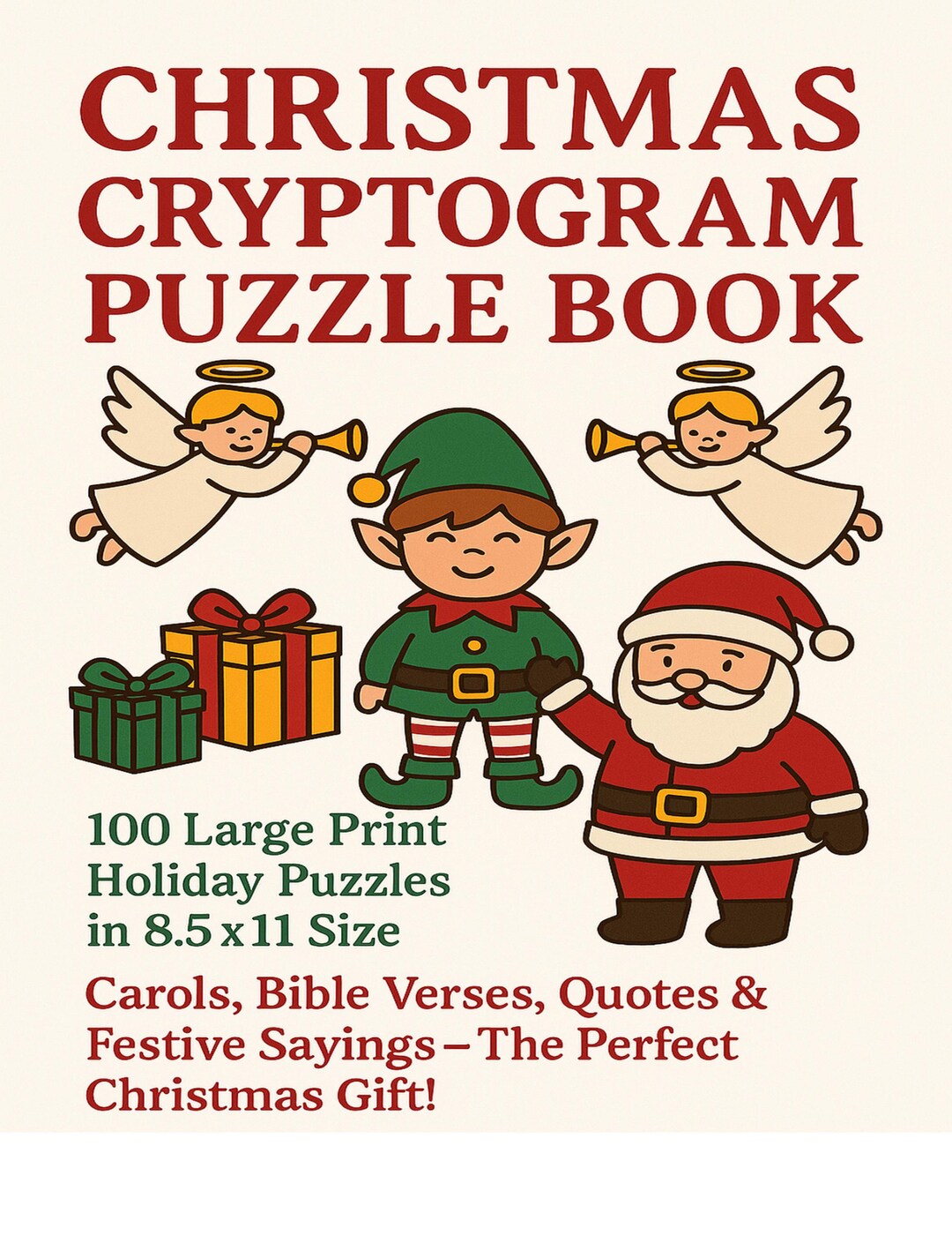 Christian Christmas Cryptogram Puzzle Book – 100 Large Print Puzzles ...