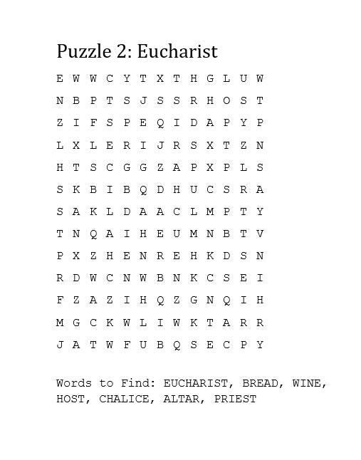 Catholic Word Search Book for Kids – Symbols & Sacraments, 50 Large ...