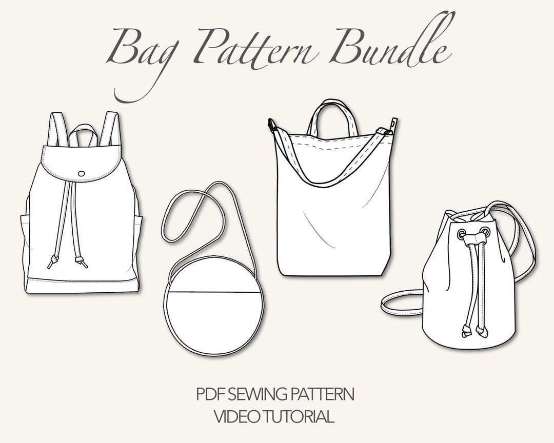 Bag Sewing Pattern Bundle PDF Pattern for Bags Backpack Sewing Pattern ...