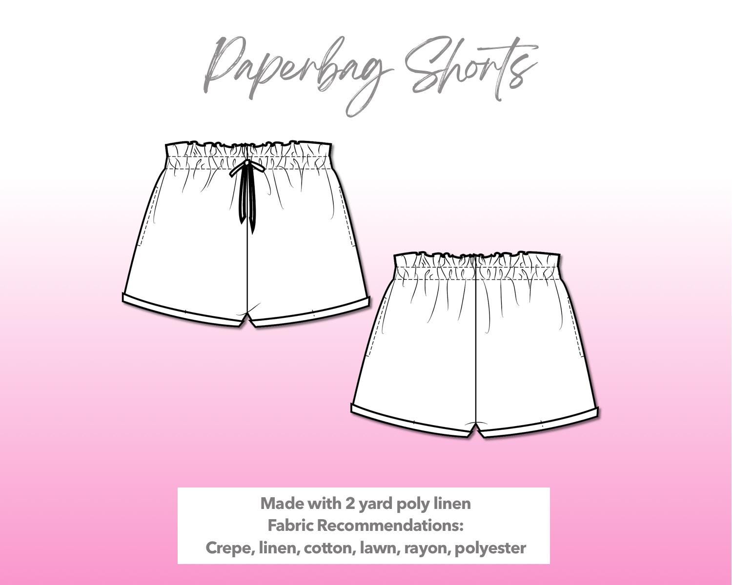 Paperbag Shorts Printed Sewing Pattern – Paper Pattern (XS–XXXL) - Etsy